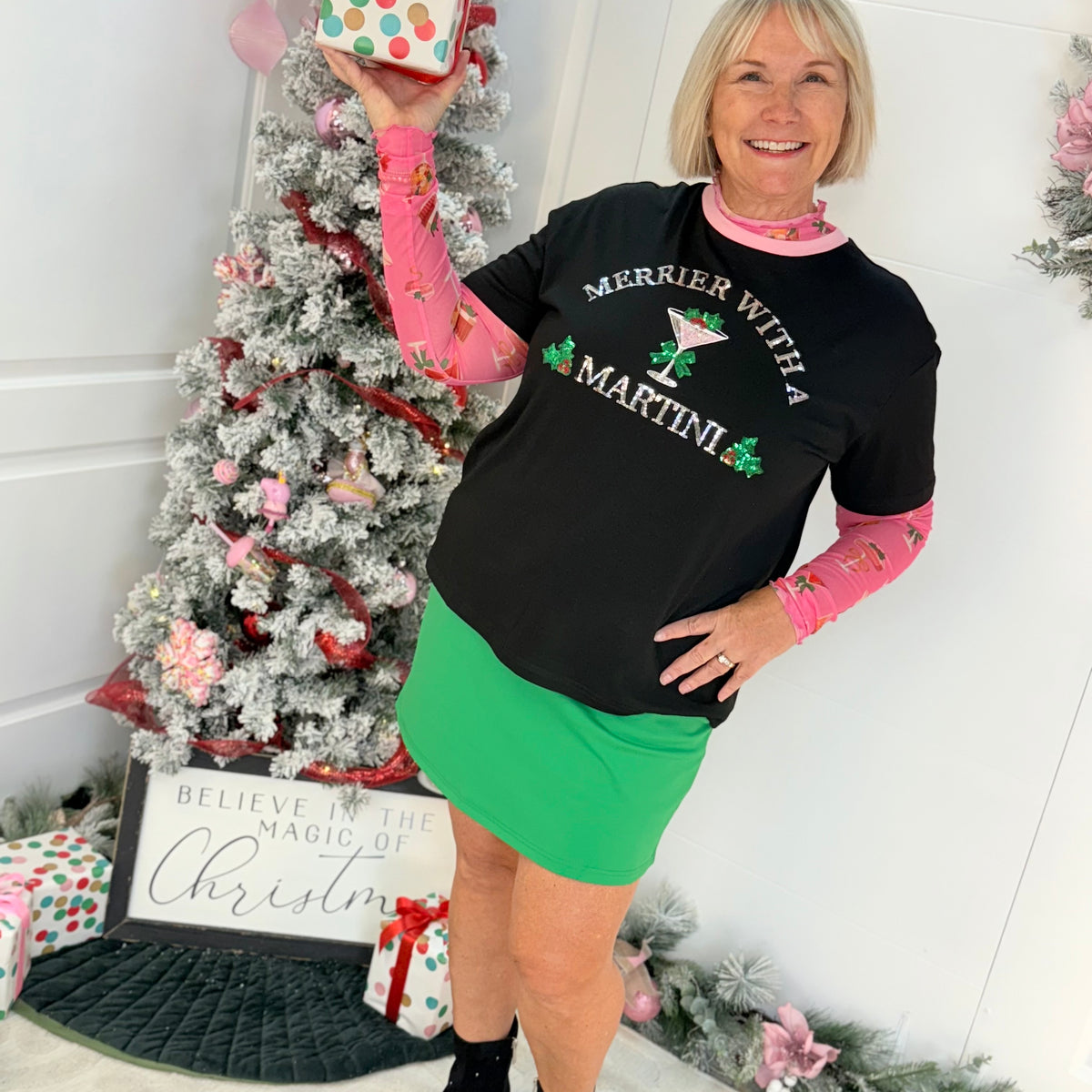 Jess Lea - Merrier With a Martini Sequin Embroidered Tee – The Lovely ...