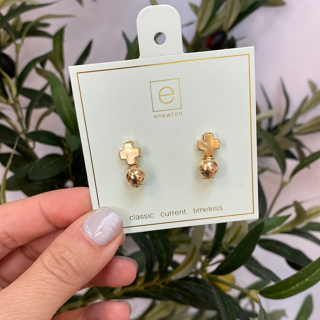 Signature Cross Gold Stud - Classic Earring – The Lovely Closet